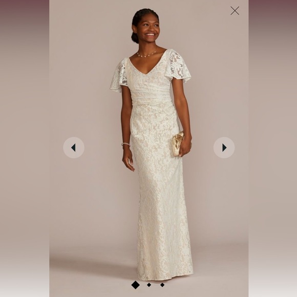 David's Bridal | Dresses | Nwt Db Studio Allover Lace Sheath Dress ...